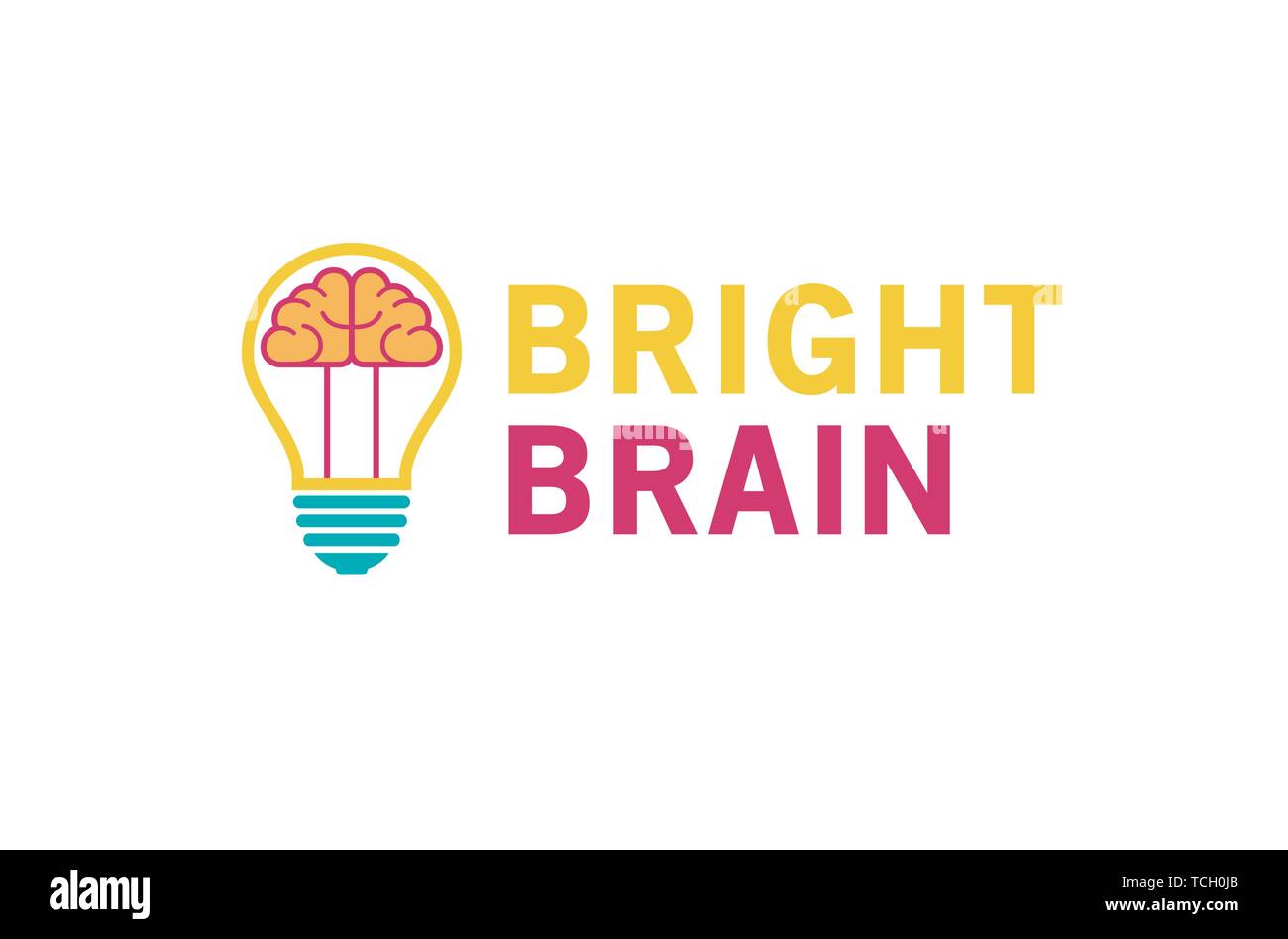 Creative Lamp Bulb Brain Inside Logo Design Symbol Illustration Stock ...