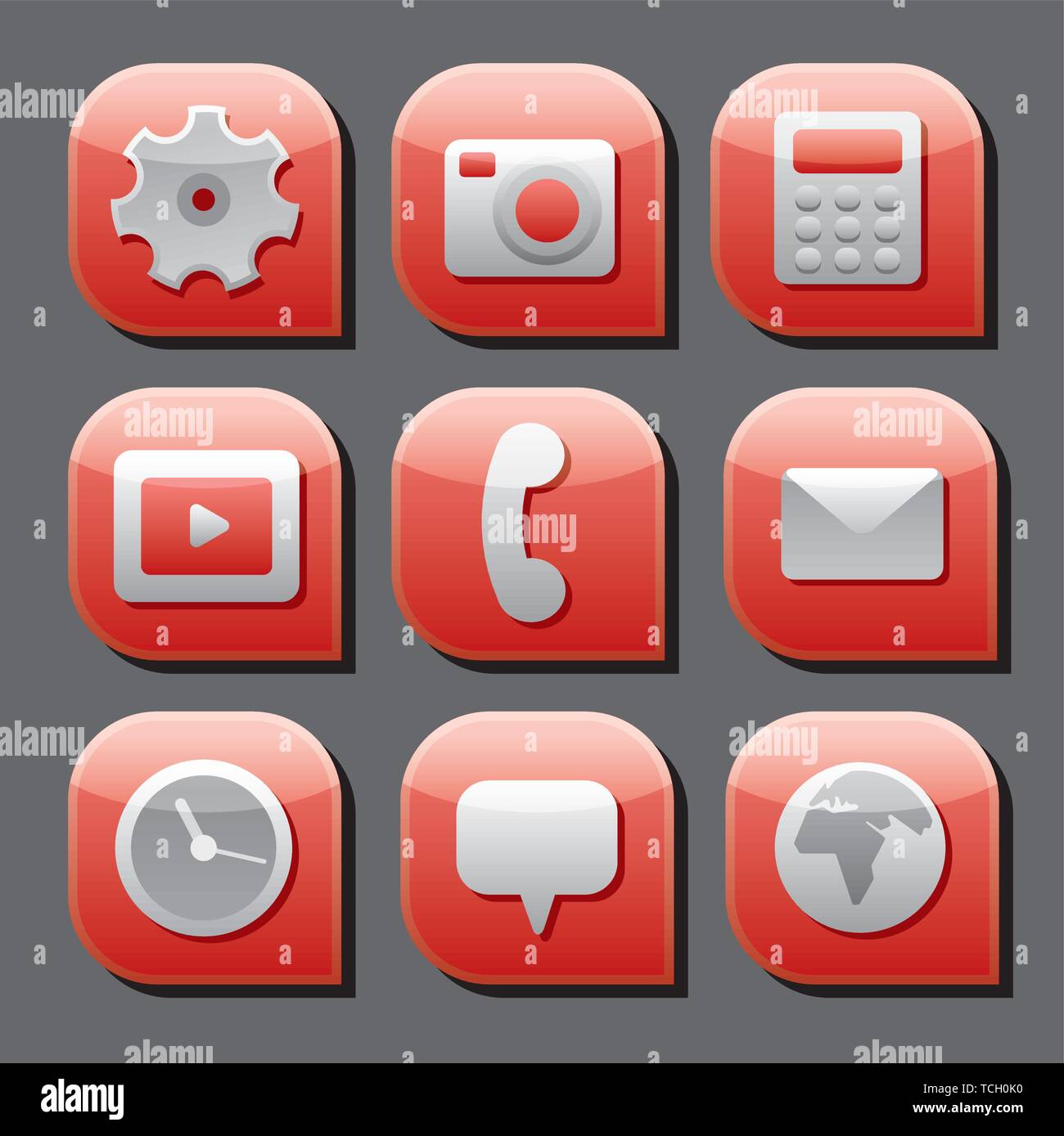 mobile interface icon set Stock Vector Image & Art - Alamy