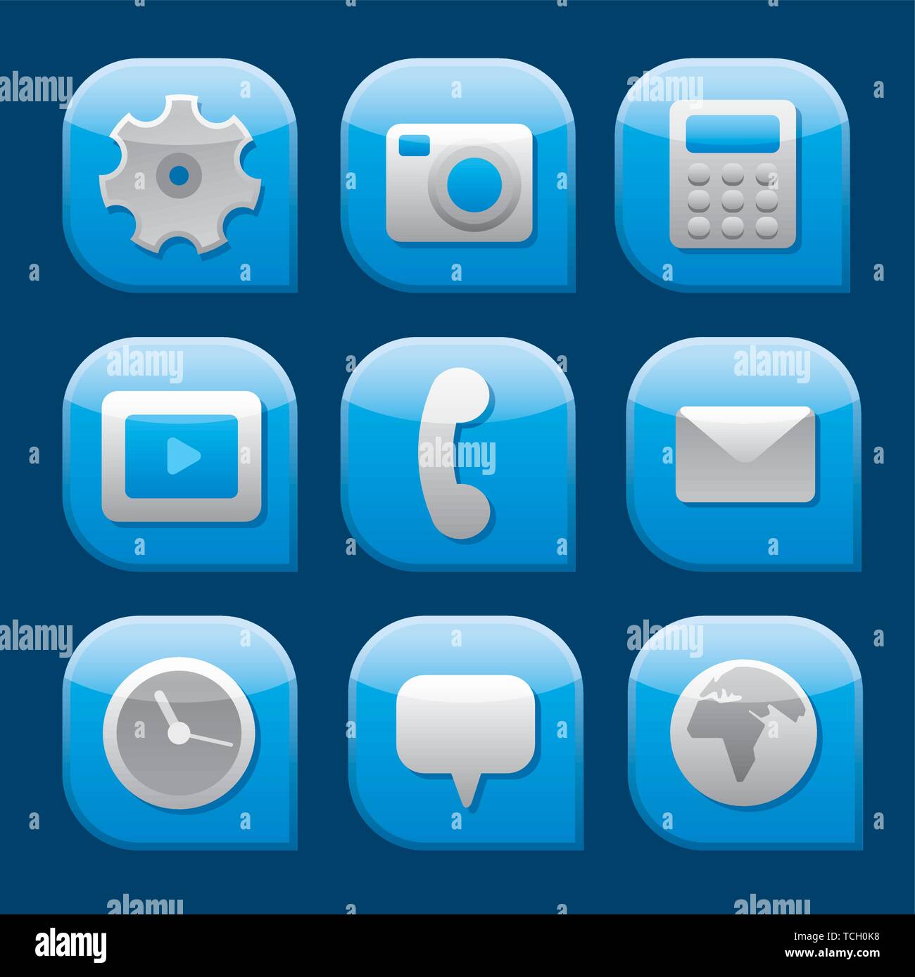 mobile interface icon set Stock Vector Image & Art - Alamy