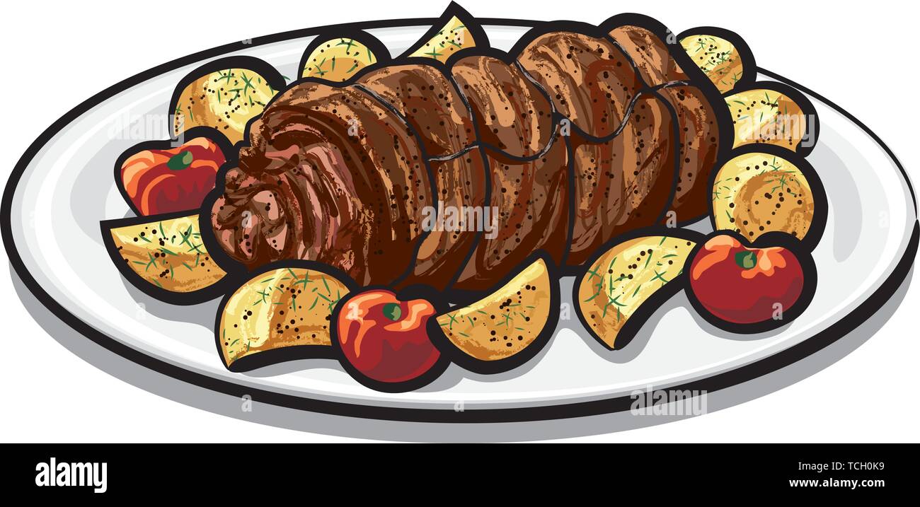 Grilled veal fillet meat Stock Vector Images - Alamy