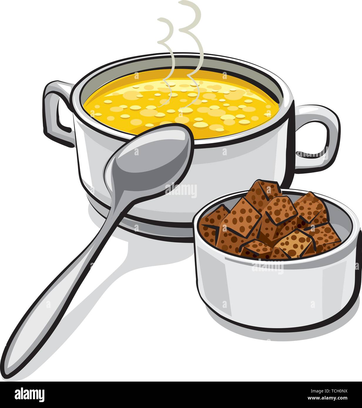 Chicken soup in dish Stock Vector Images - Alamy