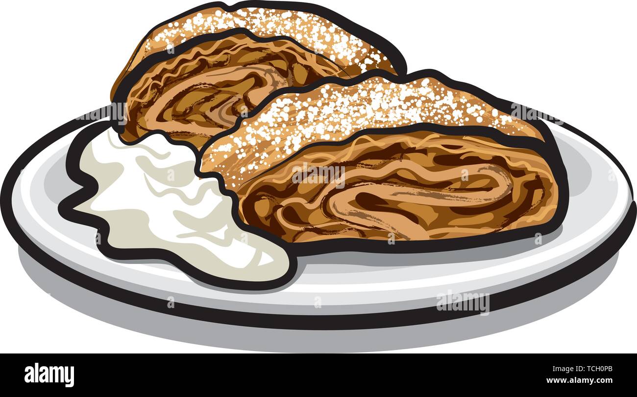 Strudel plate Stock Vector Images - Alamy