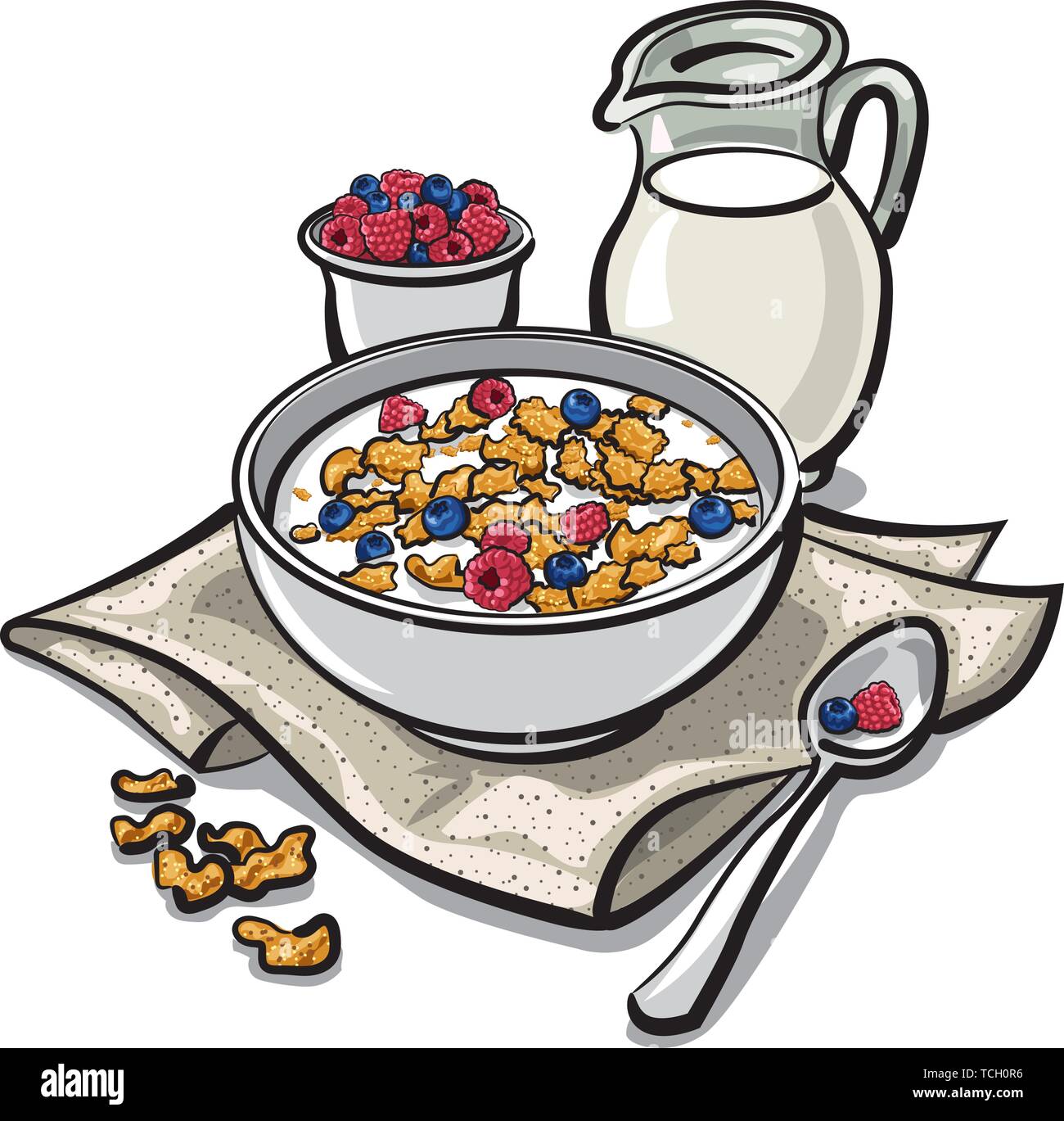 Breakfast cereals bowl Stock Vector Images - Alamy