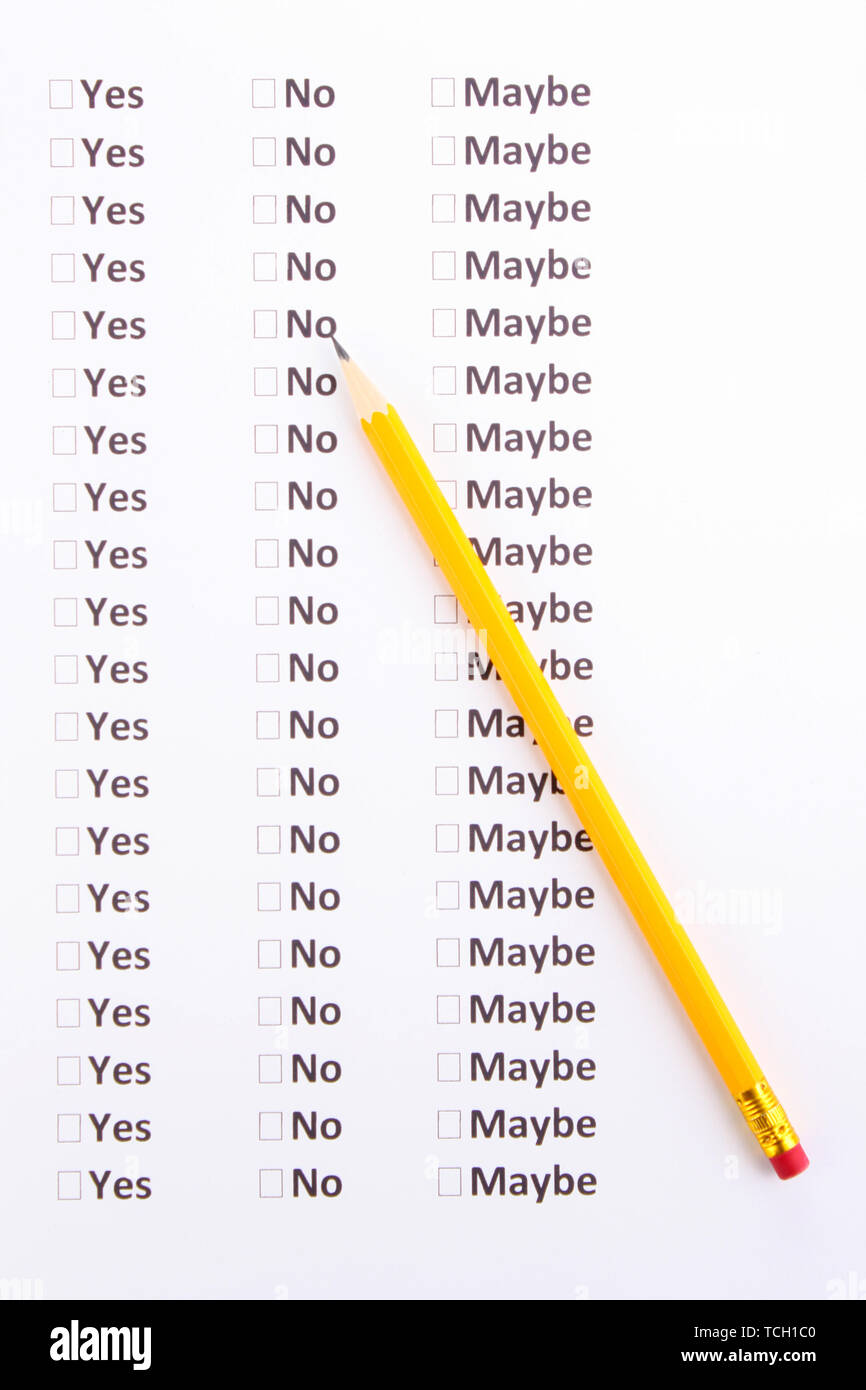 Yes no maybe word hi-res stock photography and images - Alamy