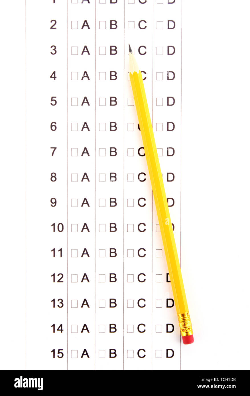 A, B, C, D test close-up Stock Photo - Alamy