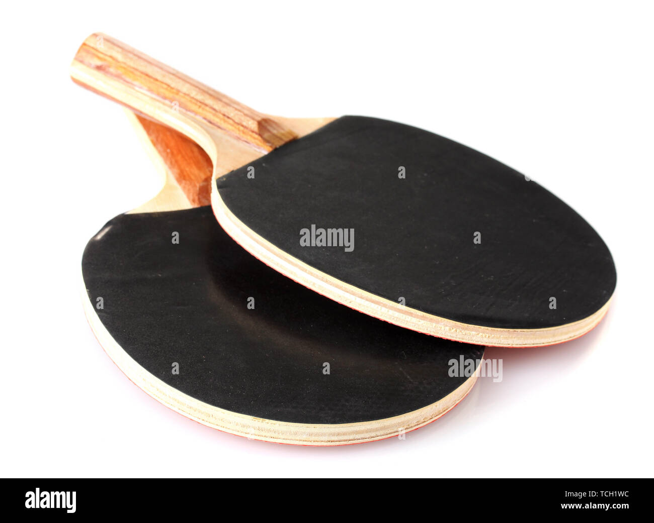 black ping-pong rackets isolated on white Stock Photo - Alamy