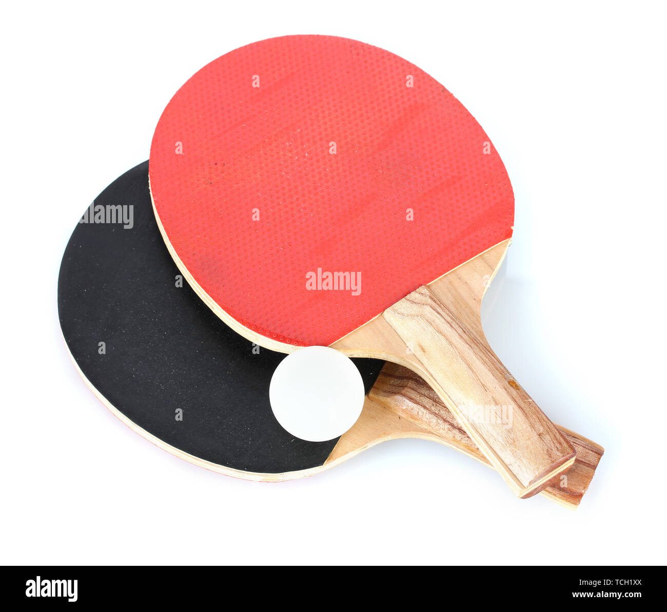 ping-pong rackets and ball, isolated on white Stock Photo - Alamy