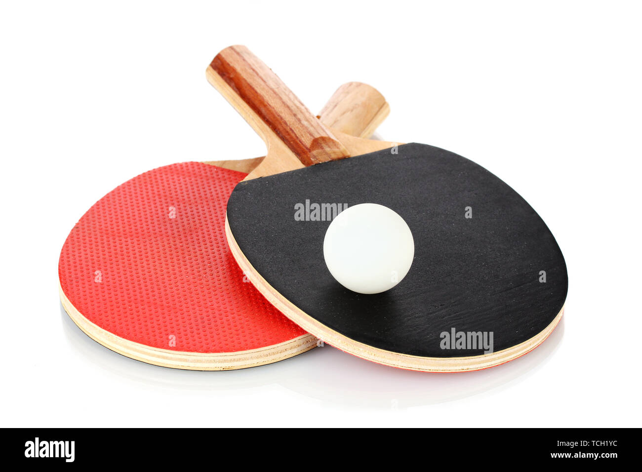 ping-pong rackets and ball, isolated on white Stock Photo - Alamy