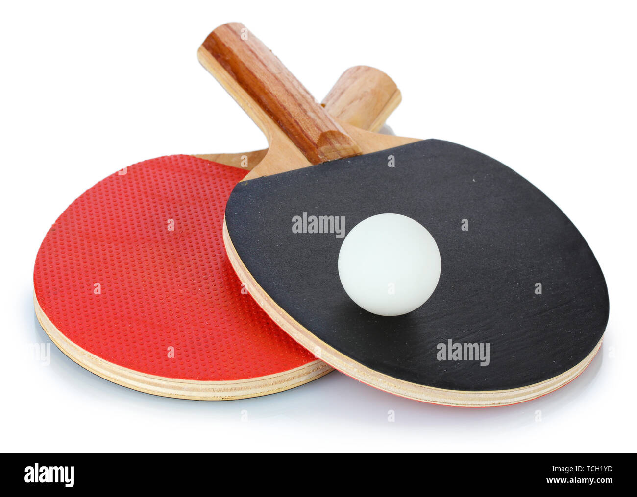 ping-pong rackets and ball, isolated on white Stock Photo - Alamy