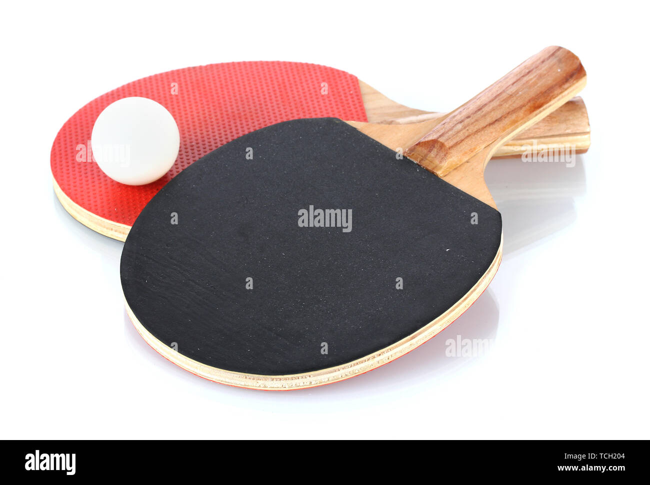 ping-pong rackets and ball, isolated on white Stock Photo - Alamy