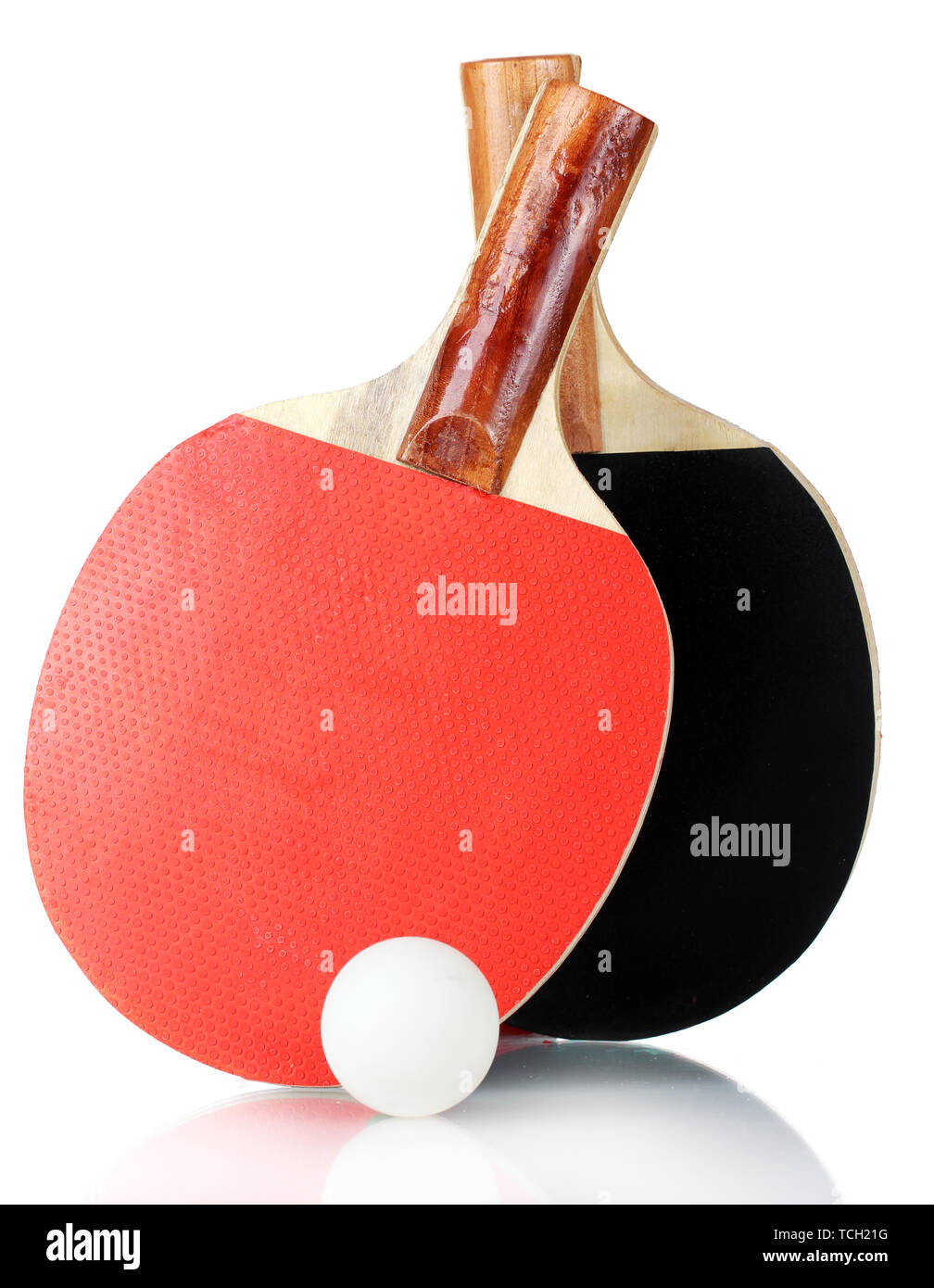 ping-pong rackets and ball, isolated on white Stock Photo - Alamy