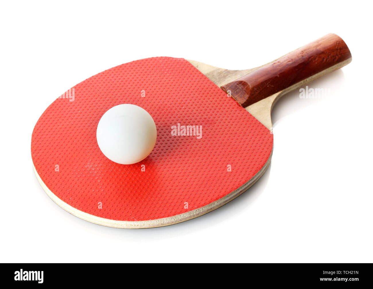 ping-pong racket and ball, isolated on white Stock Photo - Alamy