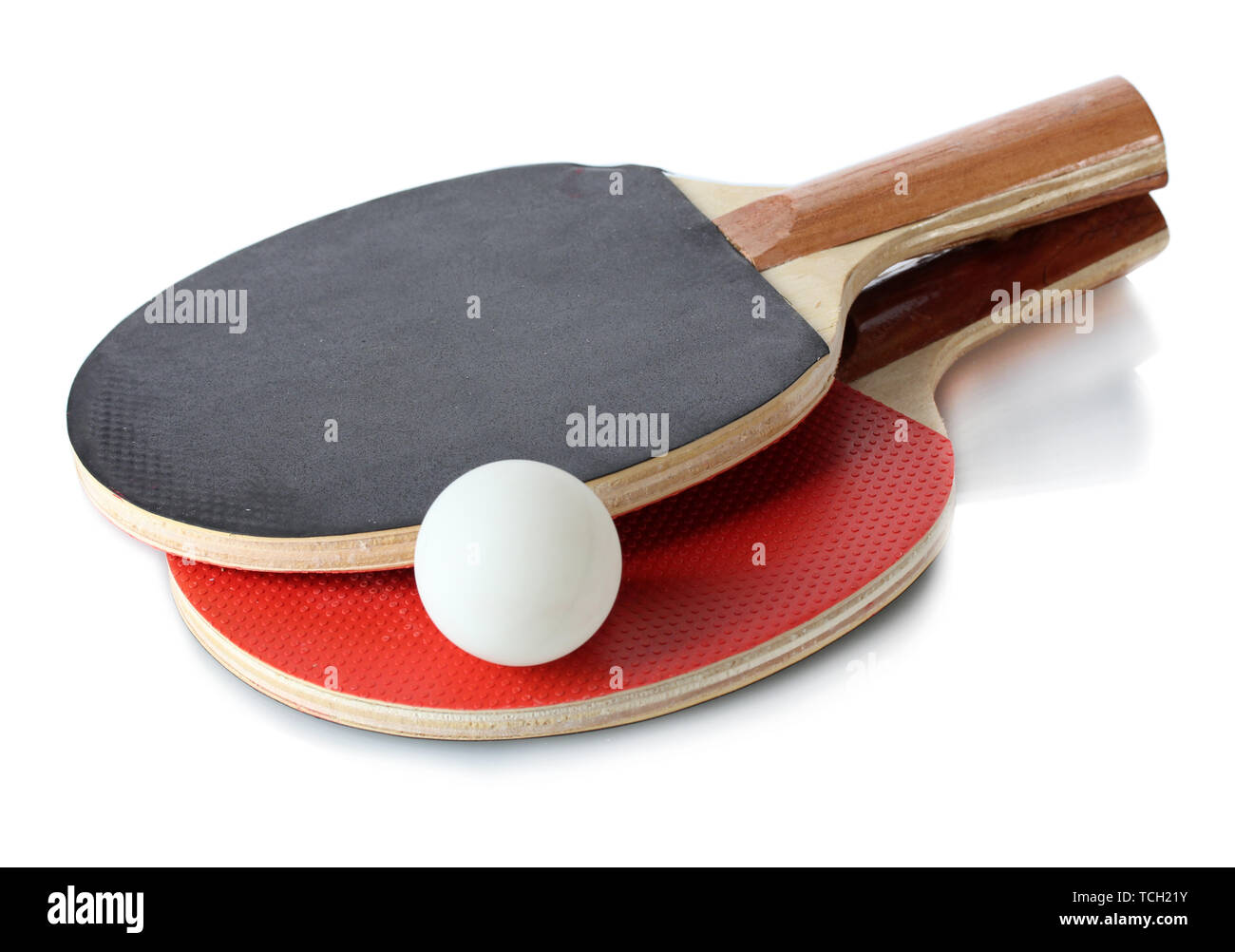 ping-pong rackets and ball, isolated on white Stock Photo - Alamy