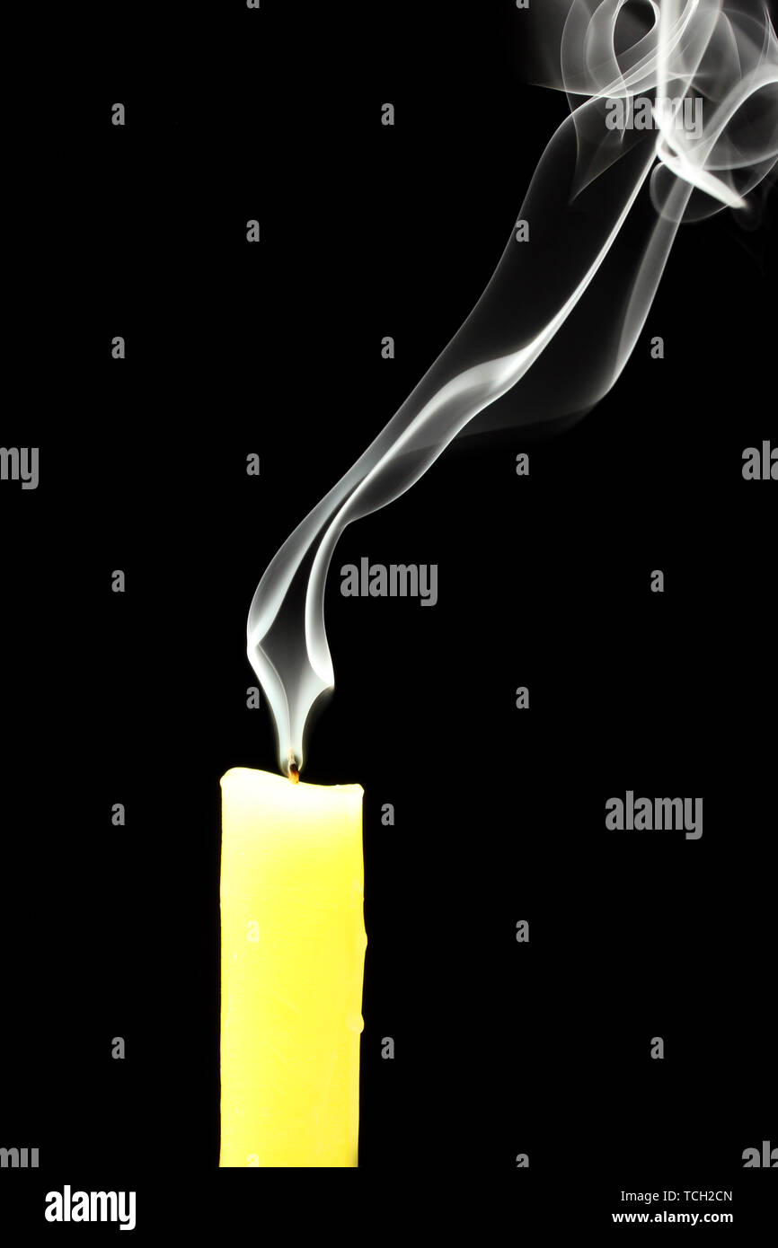 candle with abstract smoke on black background Stock Photo - Alamy