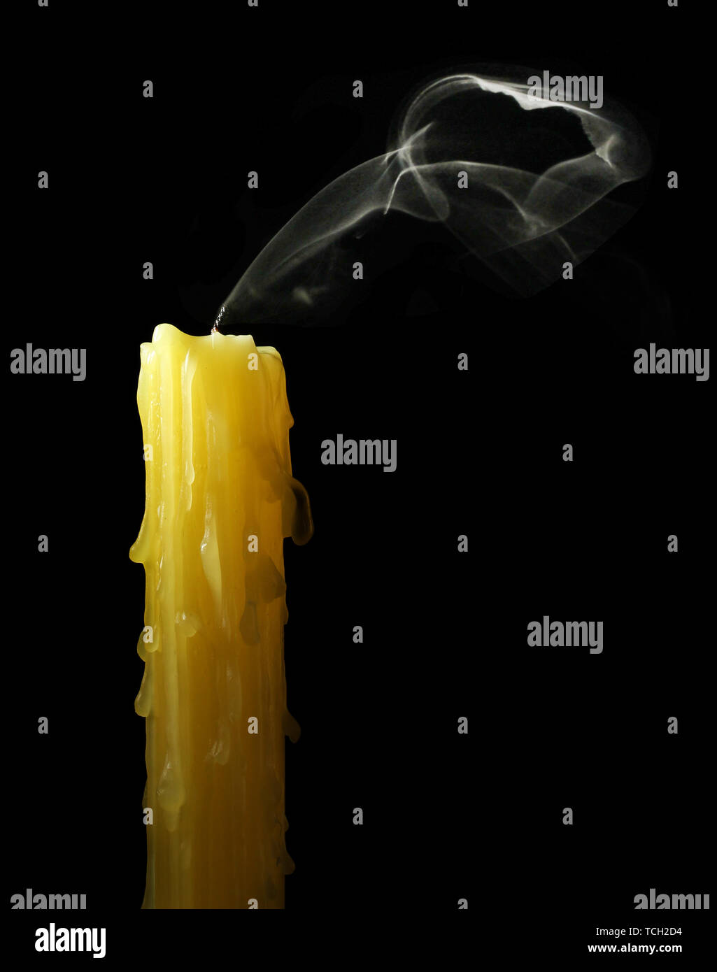 candle with abstract smoke on black background Stock Photo - Alamy