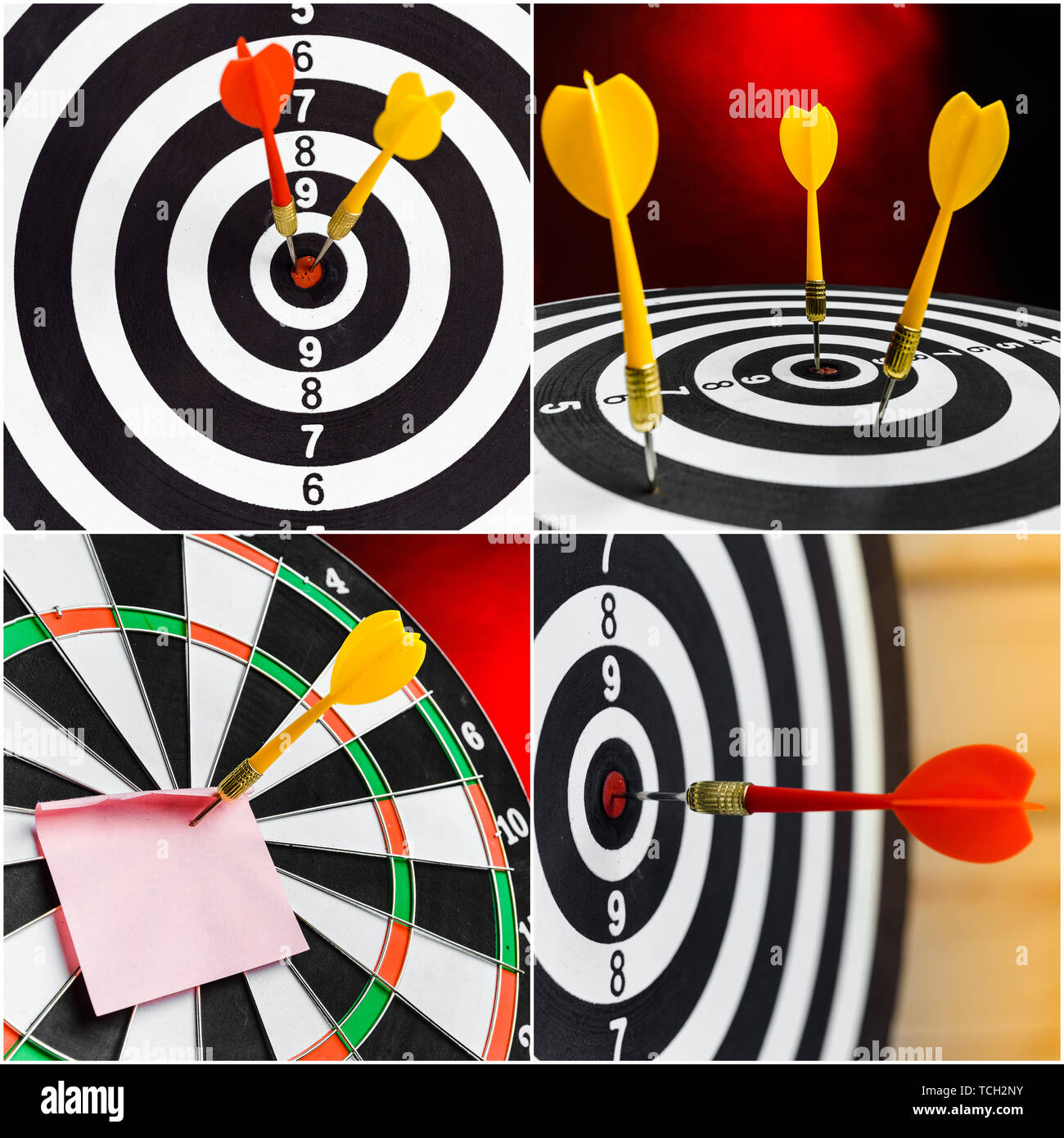 Dart board collage Stock Photo - Alamy