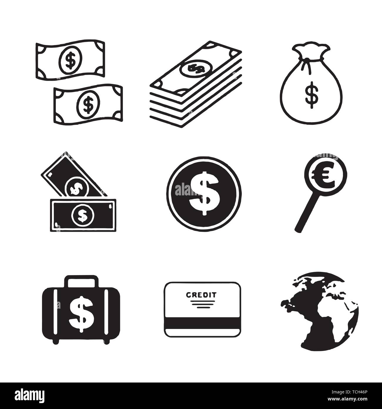 Money and payment icons. Cash, Wallet and Coins. Account cashback ...