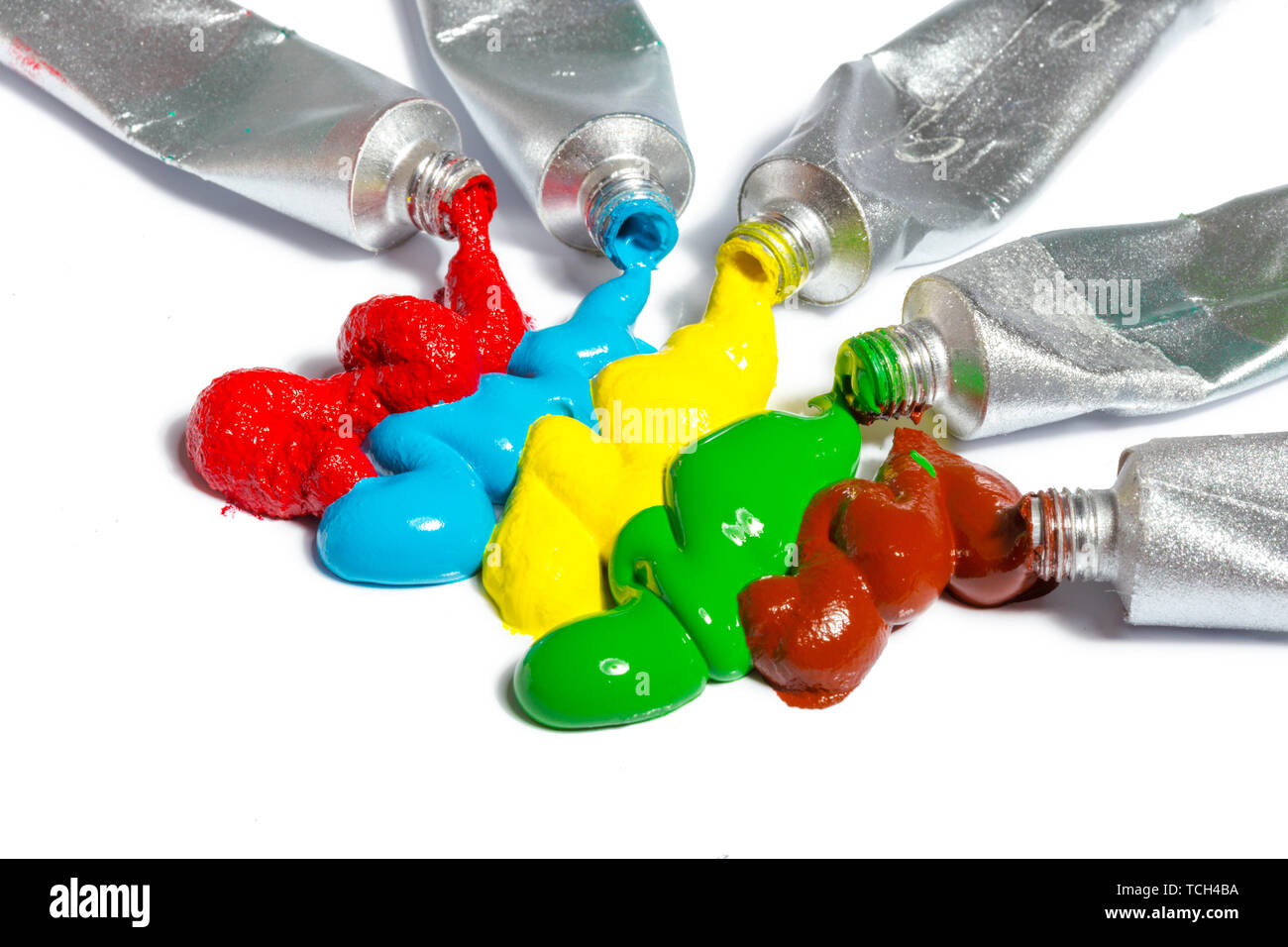 paint in tubes isolated on white Stock Photo - Alamy