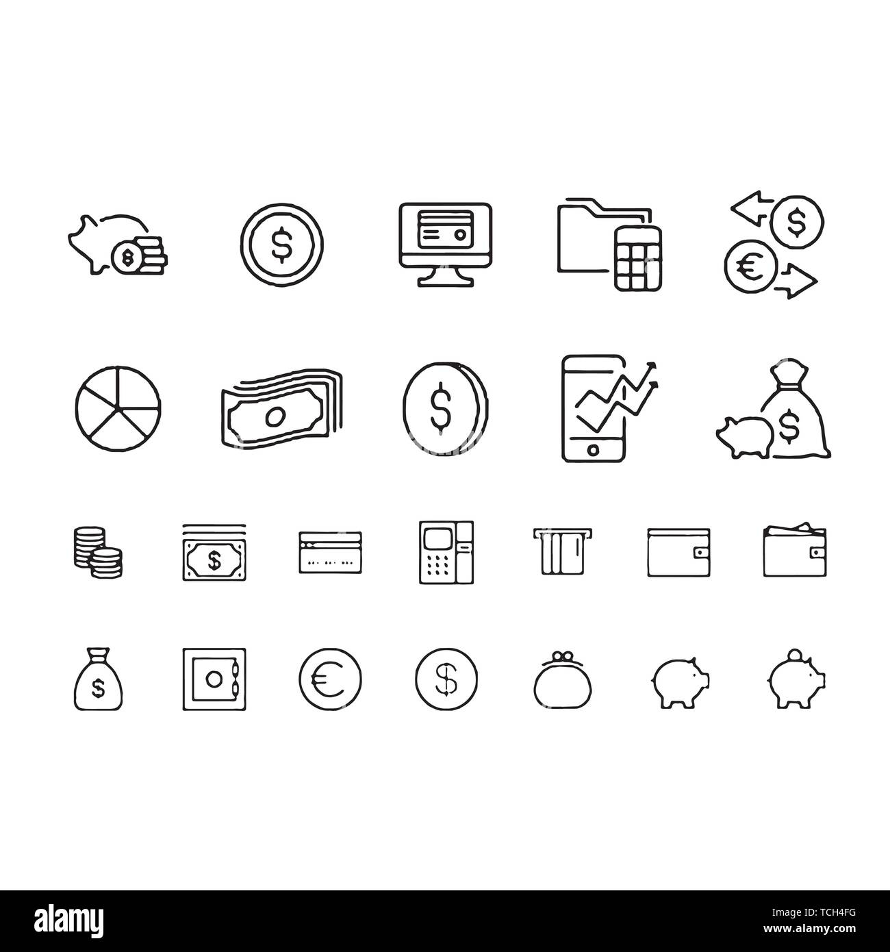 Money and payment icons. Cash, Wallet and Coins. Account cashback ...