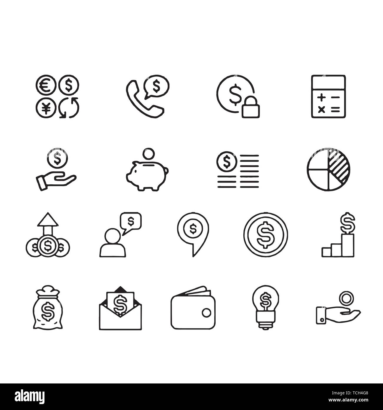 Money and payment icons. Cash, Wallet and Coins. Account cashback ...