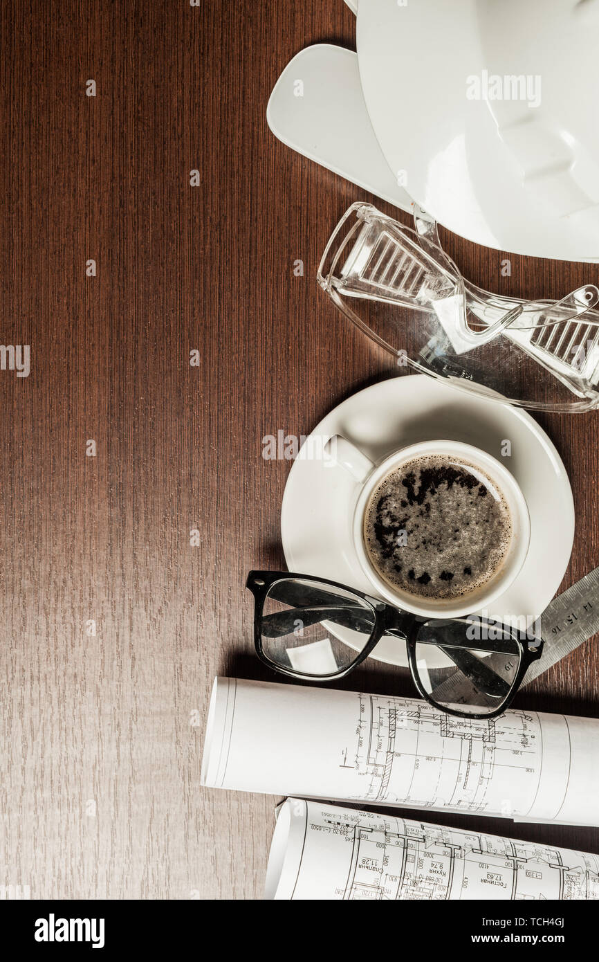 Set of architect tools Stock Photo - Alamy