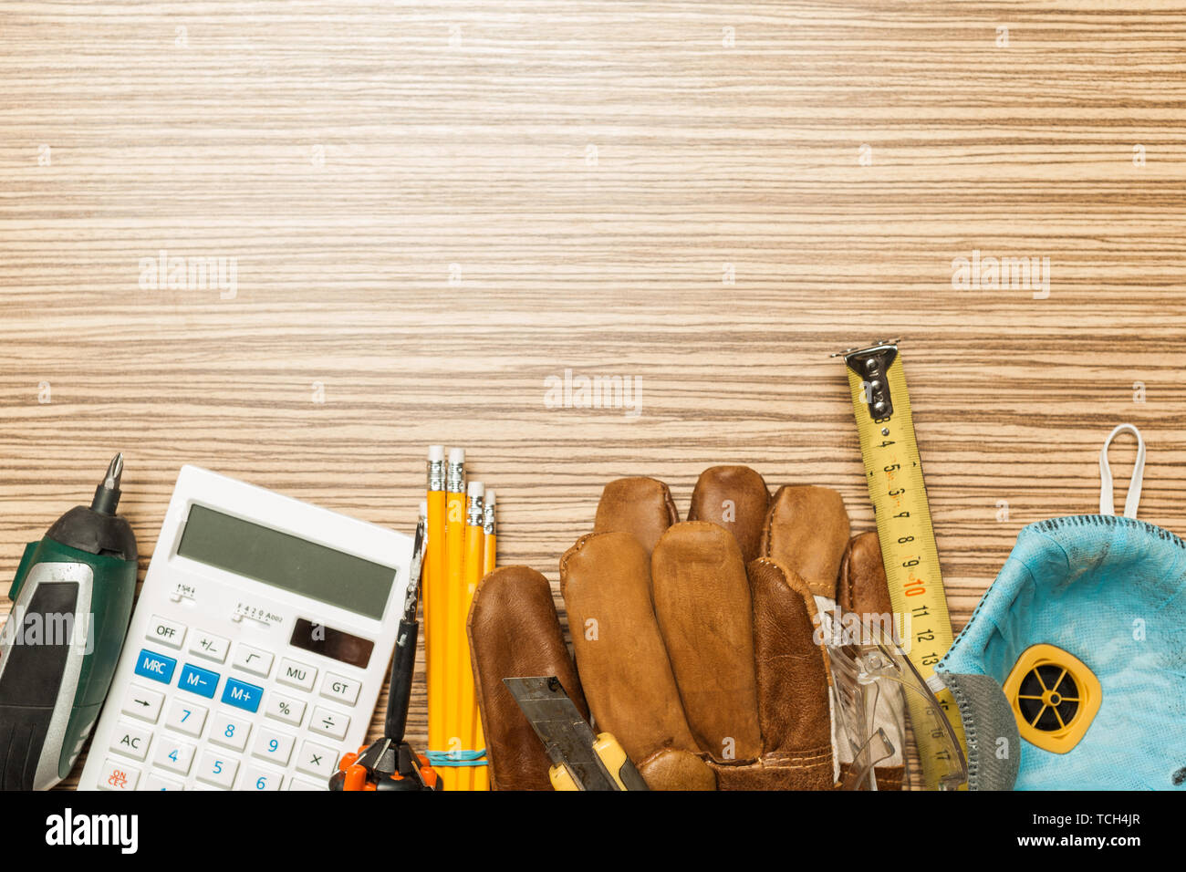 Set of architect tools Stock Photo - Alamy