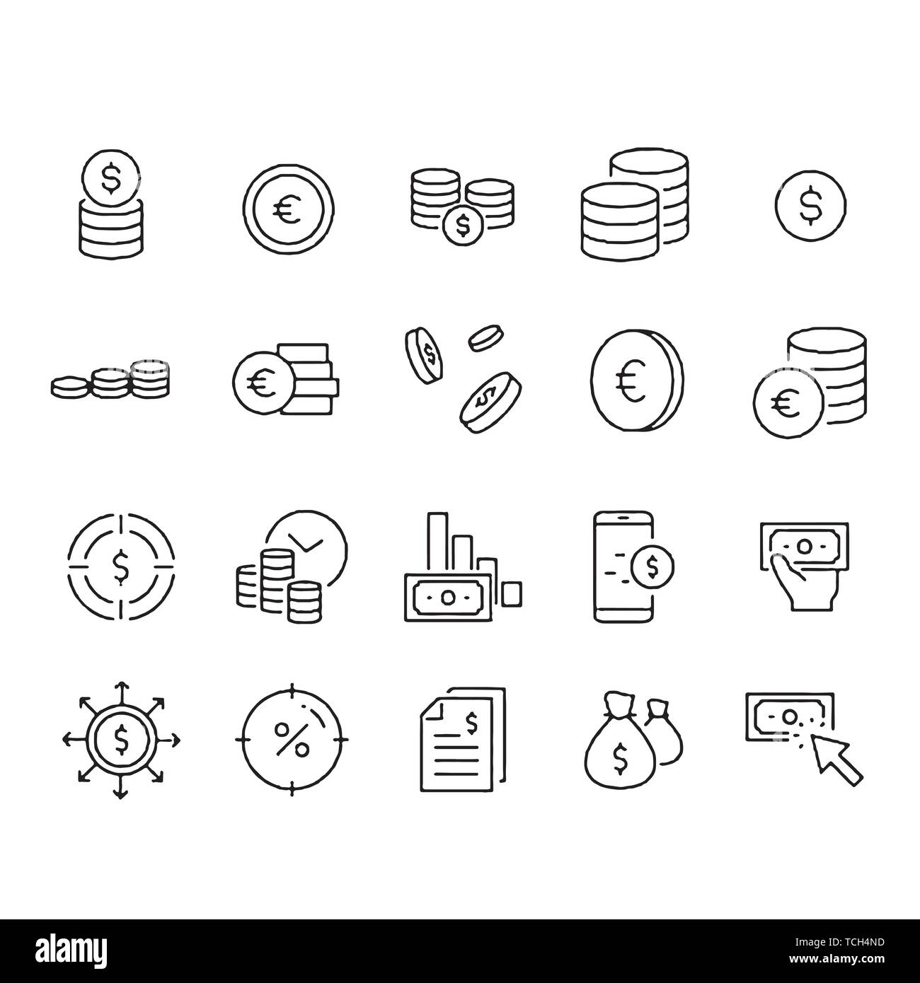 Money and payment icons. Cash, Wallet and Coins. Account cashback ...