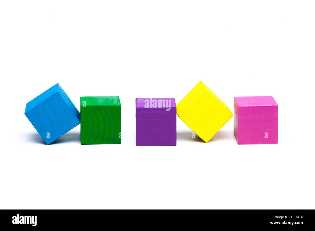 colored children cubes on white isolated background Stock Photo - Alamy