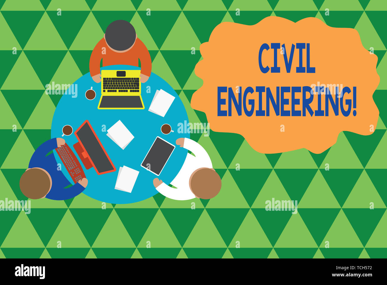 Writing note showing Civil Engineering. Business concept for Planning ...