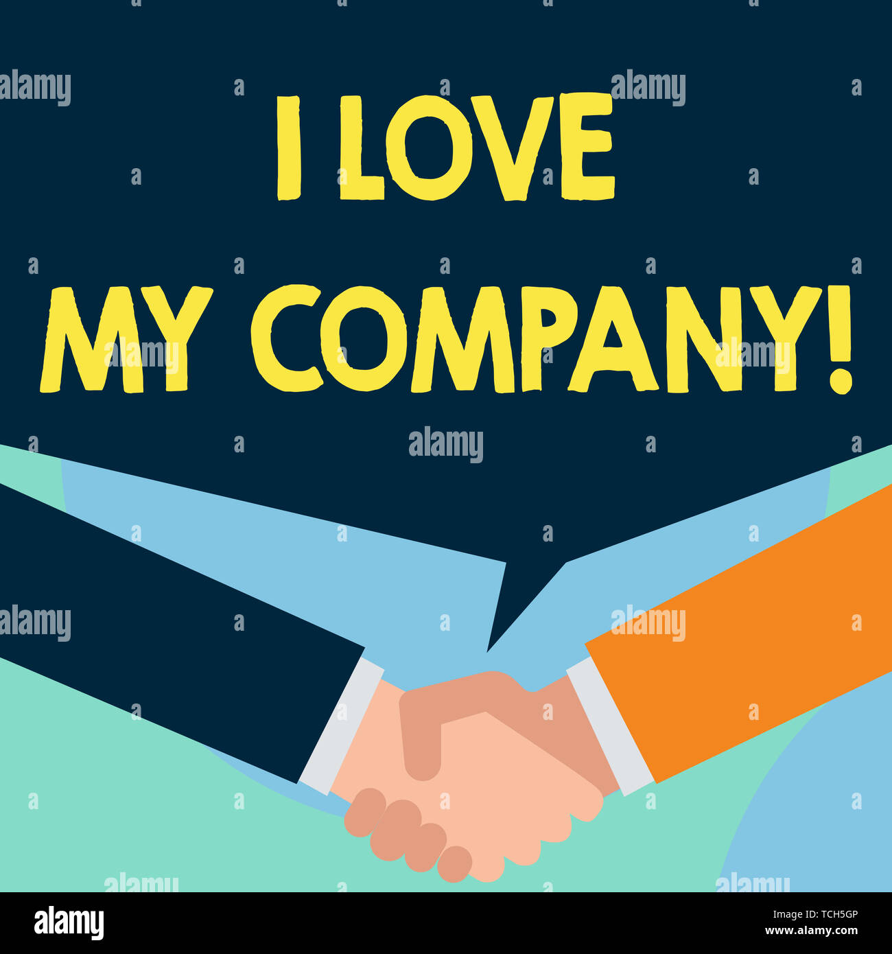 Word writing text I Love My Company. Business photo showcasing tell why ...