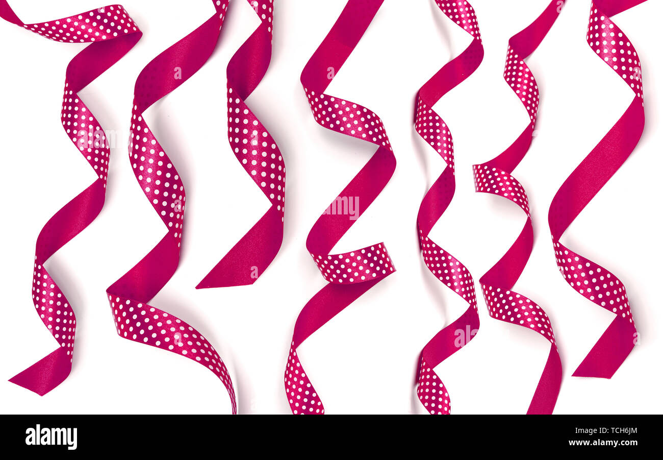 Red ribbon collection isolated on white Stock Photo - Alamy