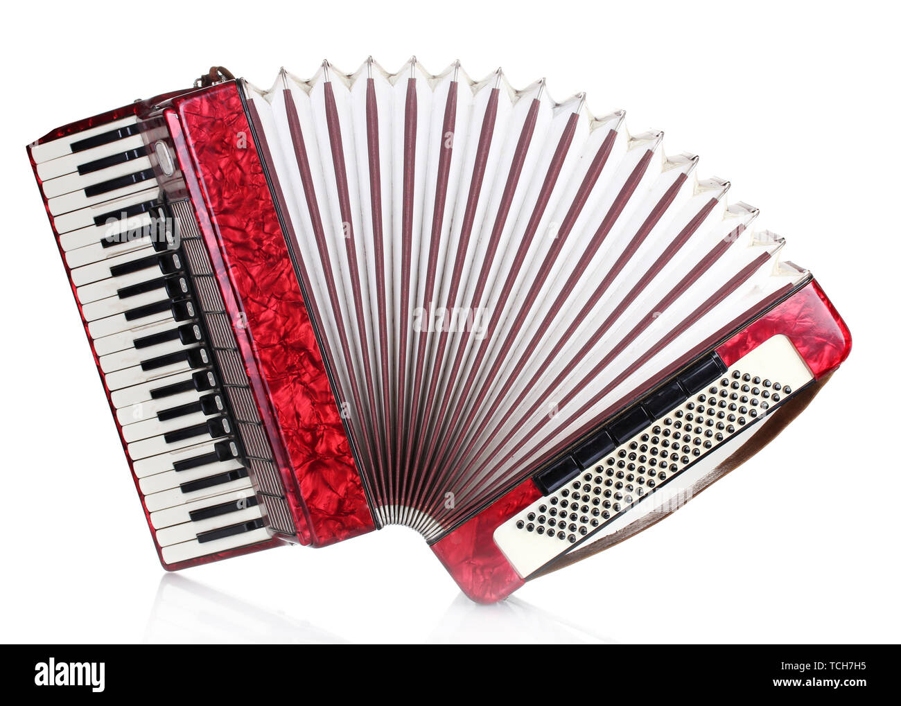 Retro accordion isolated on white Stock Photo - Alamy