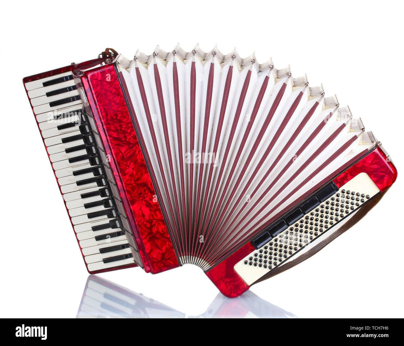 Retro accordion isolated on white Stock Photo - Alamy