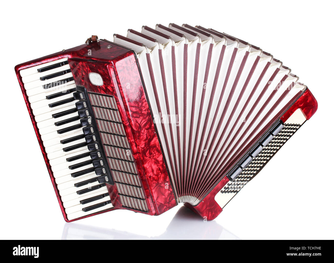 Retro accordion isolated on white Stock Photo - Alamy