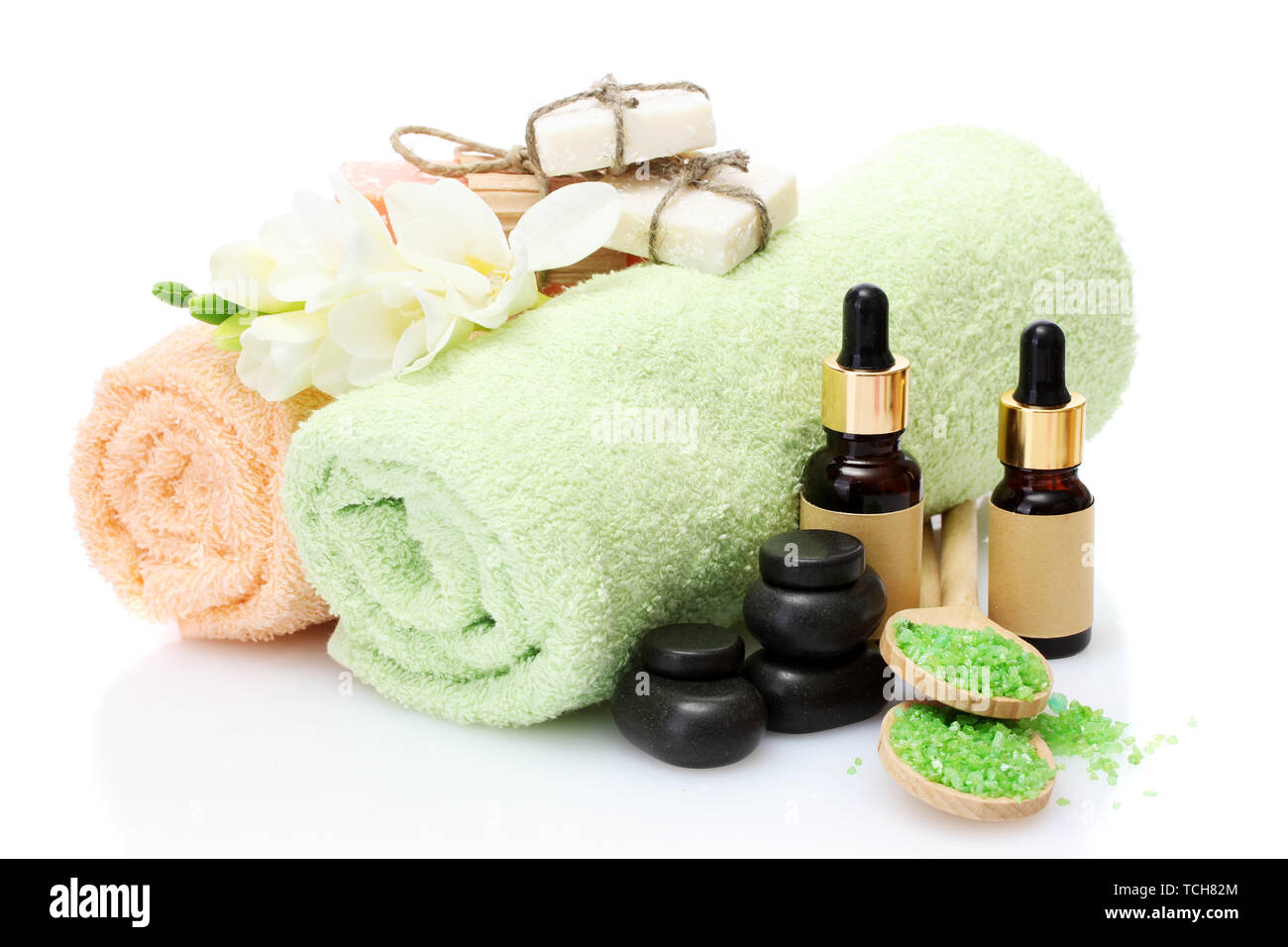 Spa setting isolated on white Stock Photo - Alamy