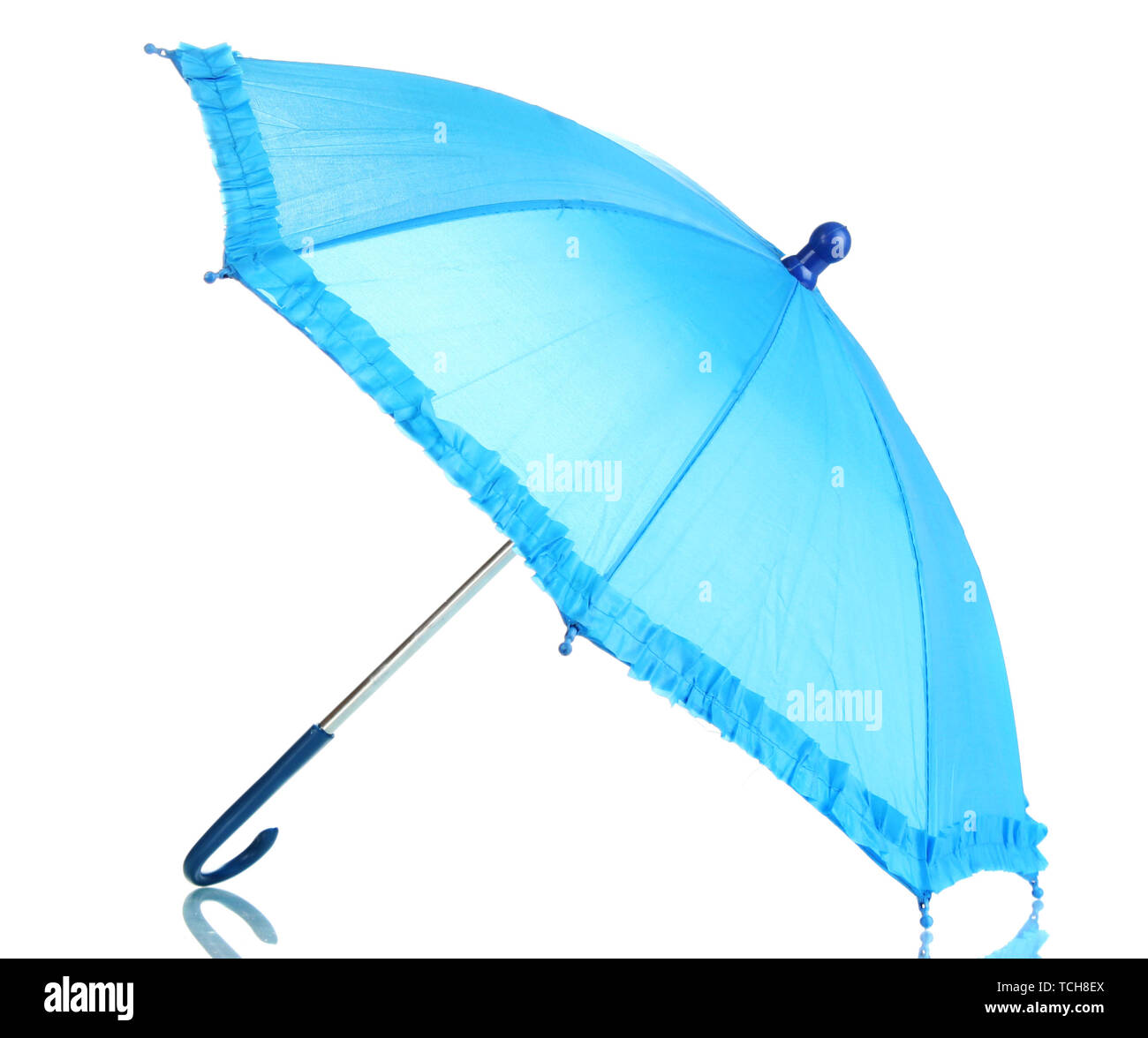 Blue umbrella isolated on white Stock Photo - Alamy