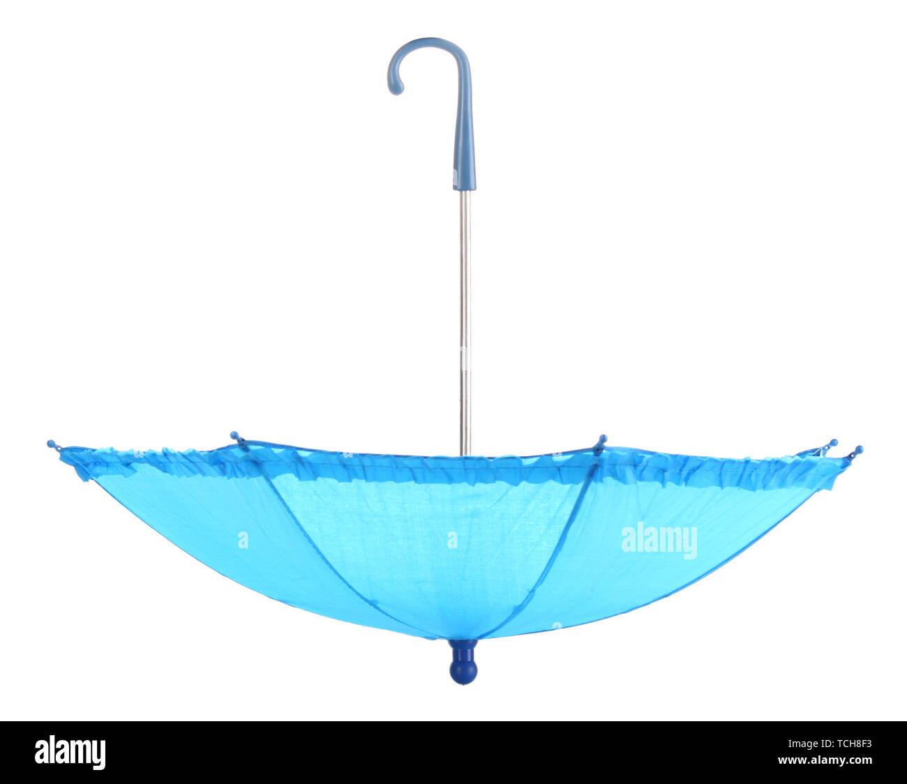Blue umbrella isolated on white Stock Photo - Alamy