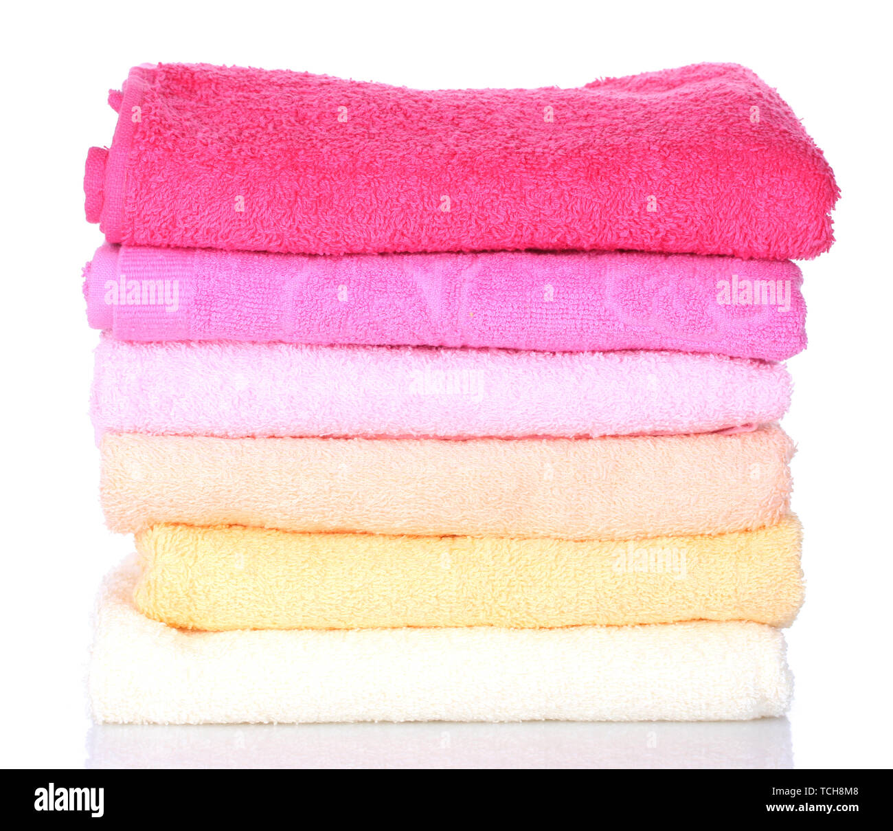 bright towels isolated on white Stock Photo - Alamy