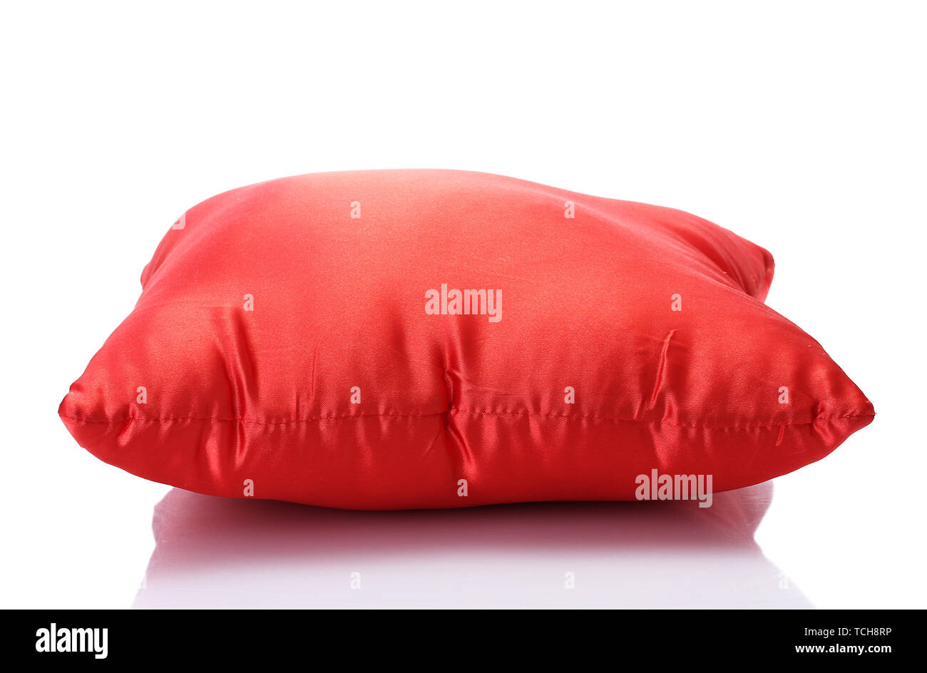 red bright pillow isolated on white Stock Photo - Alamy