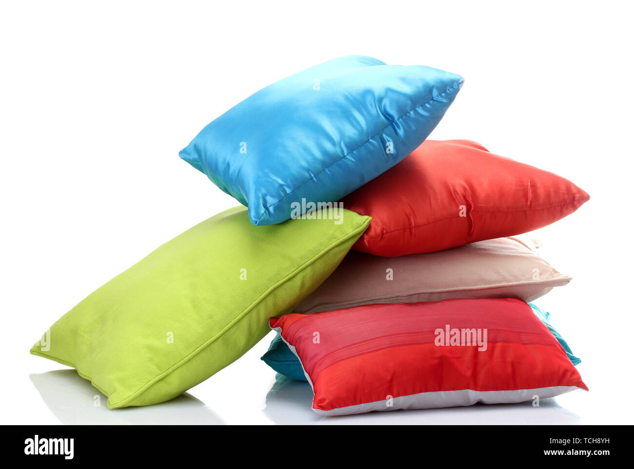 bright pillows isolated on white Stock Photo - Alamy