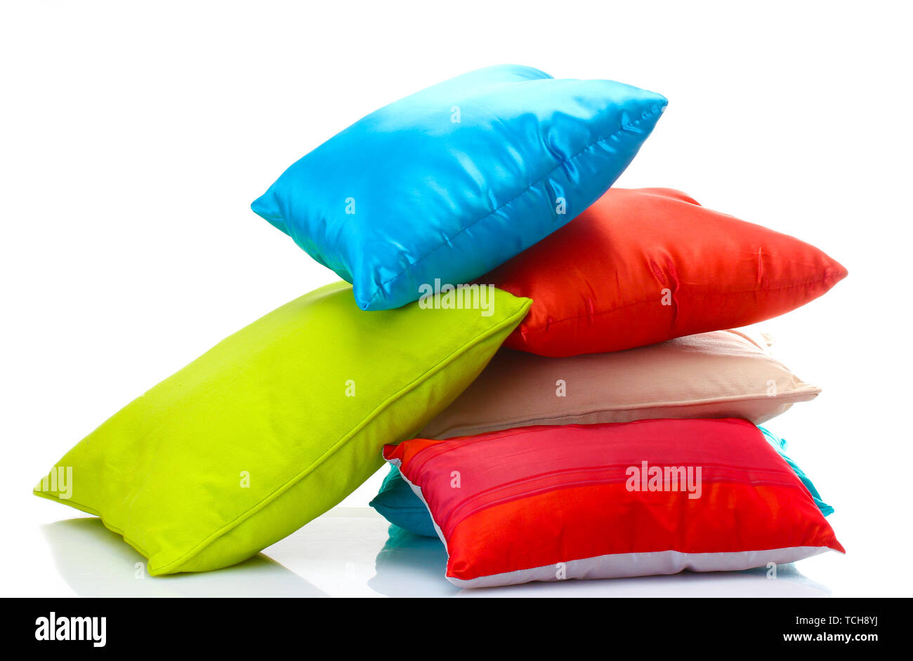 bright pillows isolated on white Stock Photo - Alamy