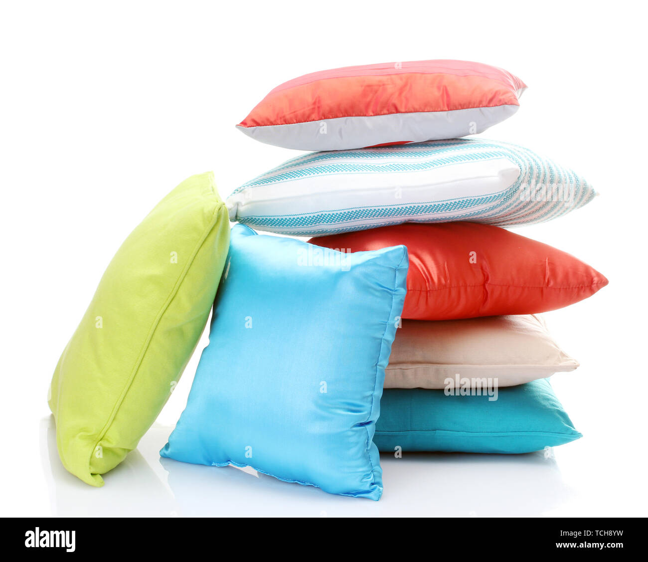 bright pillows isolated on white Stock Photo - Alamy