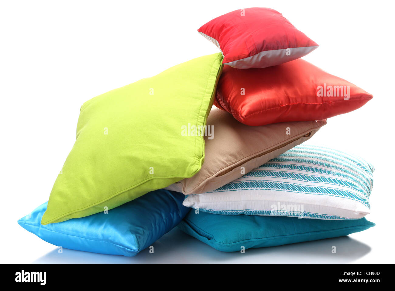bright pillows isolated on white Stock Photo - Alamy
