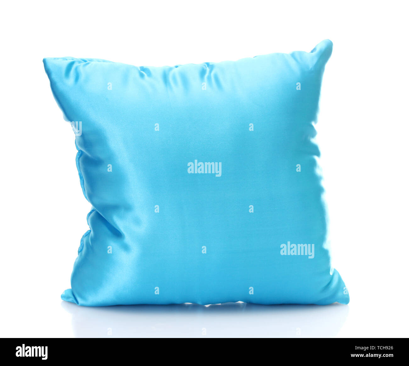 blue bright pillow isolated on white Stock Photo - Alamy