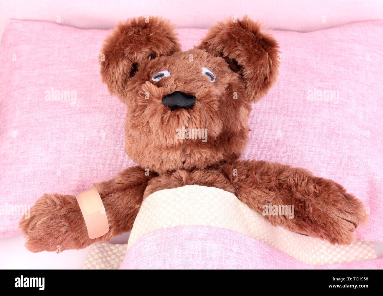 Sick bear in bed Stock Photo - Alamy