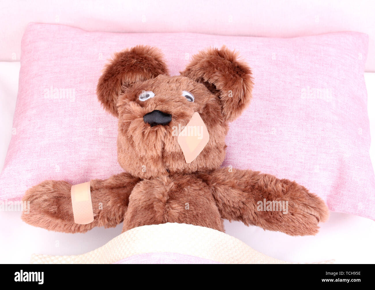 Sick bear in bed Stock Photo - Alamy