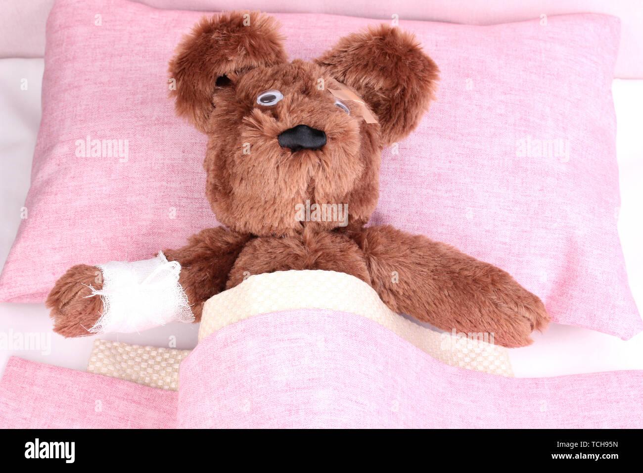 Sick bear in bed Stock Photo - Alamy
