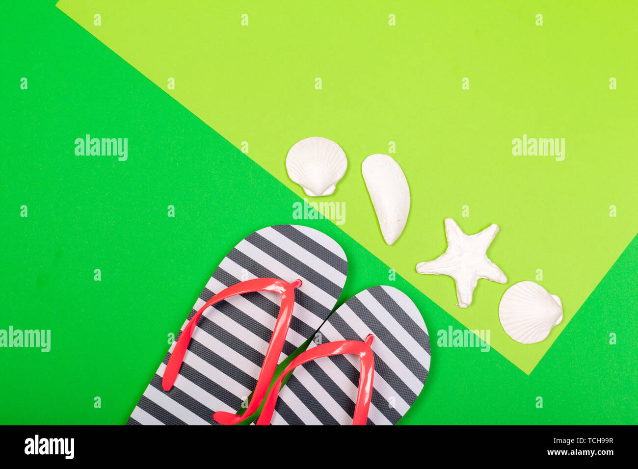 Beach flip flop on color background Stock Photo - Alamy