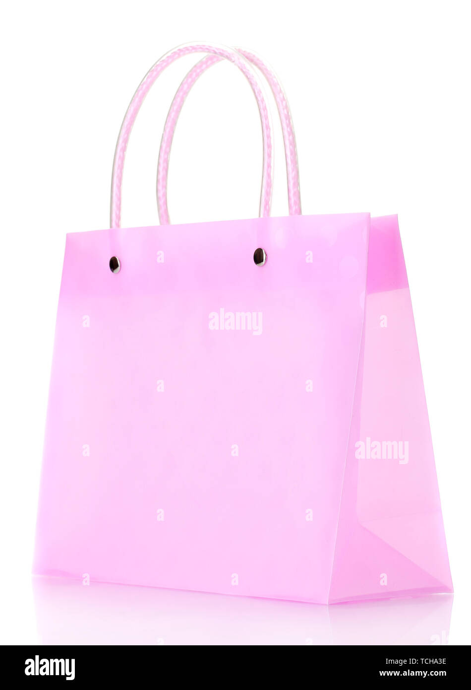 bright pink shopping bag isolated on white Stock Photo - Alamy