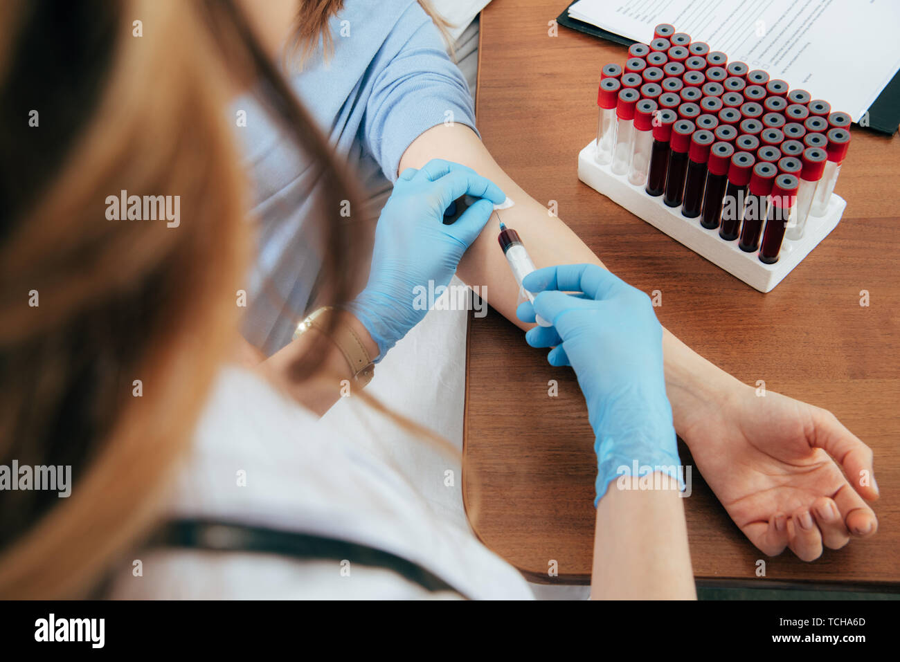 Blood samples tubes syringe hi-res stock photography and images - Alamy